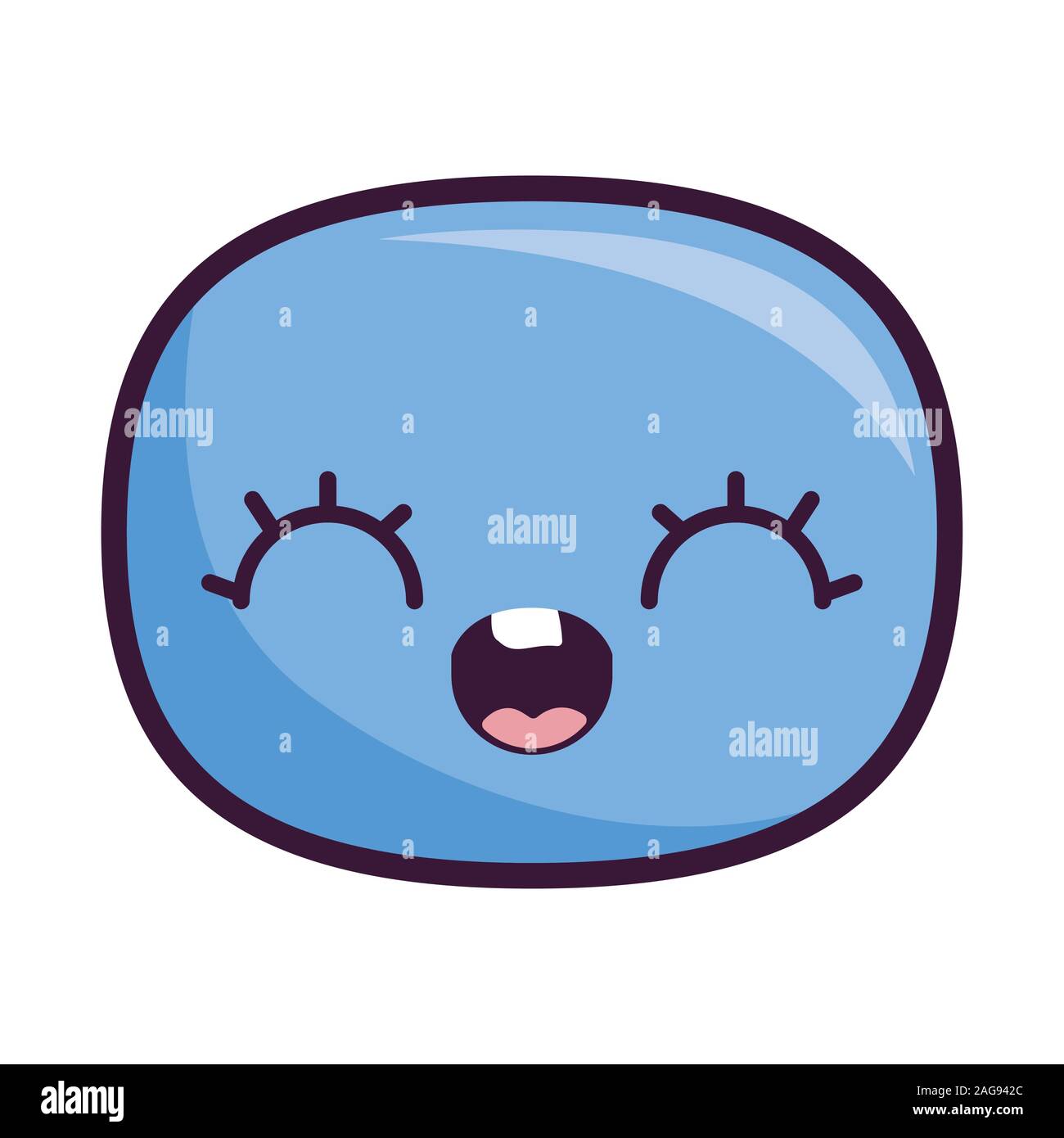 happy oval cartoon design, Kawaii expression cute character funny and ...