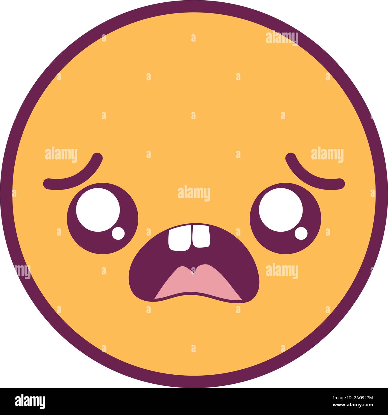 sad circle cartoon design, Kawaii expression cute character funny and ...