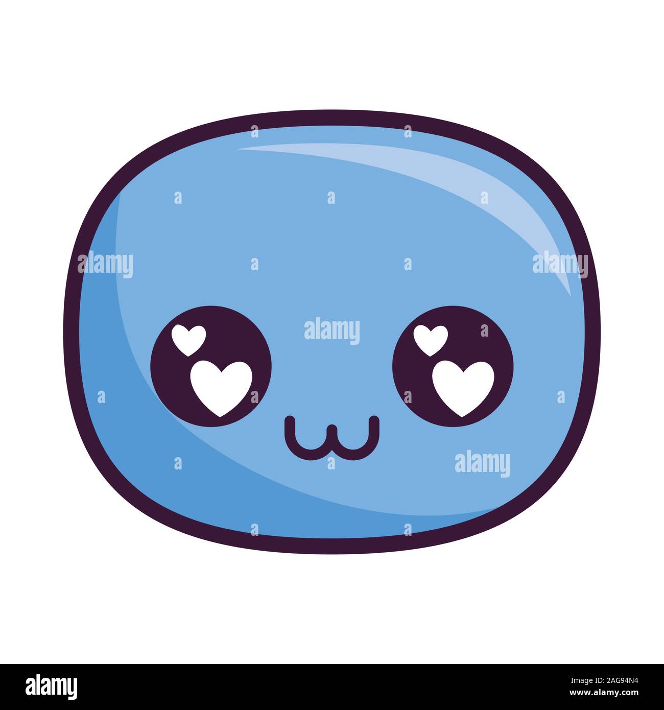happy oval cartoon design, Kawaii expression cute character funny and ...
