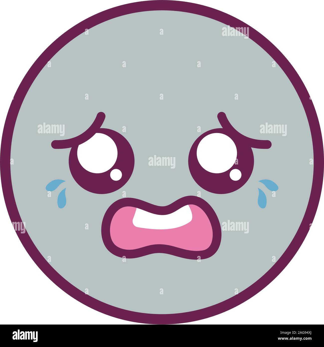 crying circle cartoon design, Kawaii expression cute character funny ...