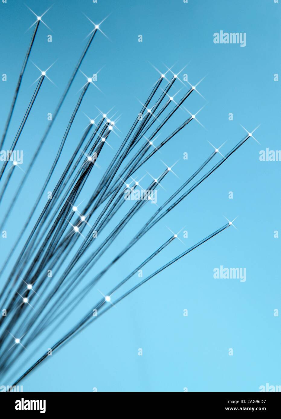 Micro photograph of Individual optical fibers. They are flexible ...