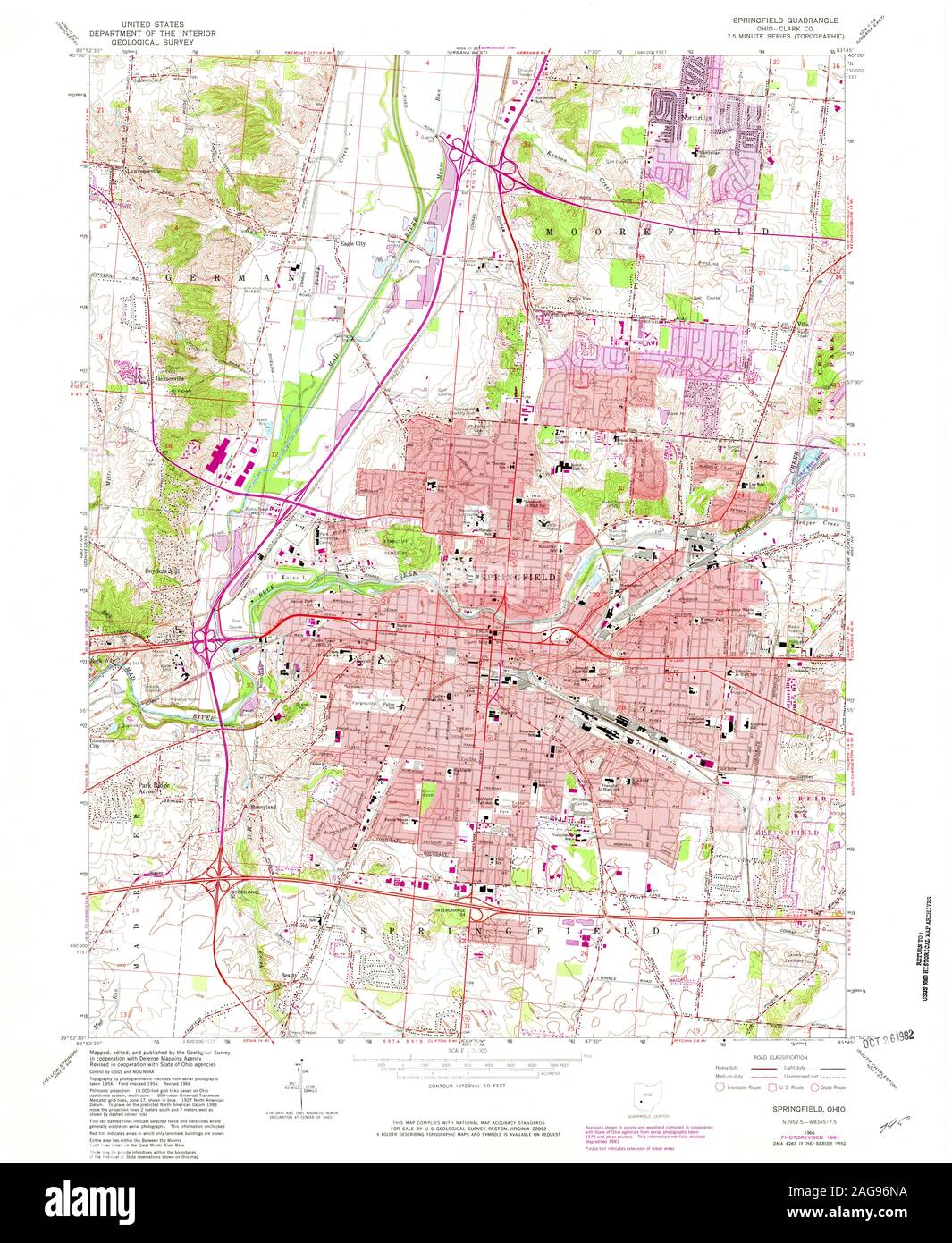Springfield, ohio map hi-res stock photography and images - Alamy