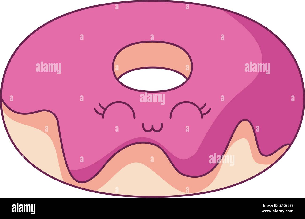 donut cartoon design, Kawaii expression cute character funny and ...