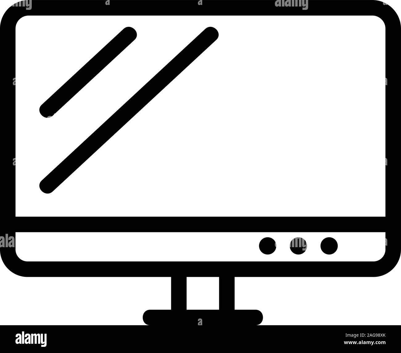 Monitor icon vector. Isolated contour symbol illustration Stock Vector ...