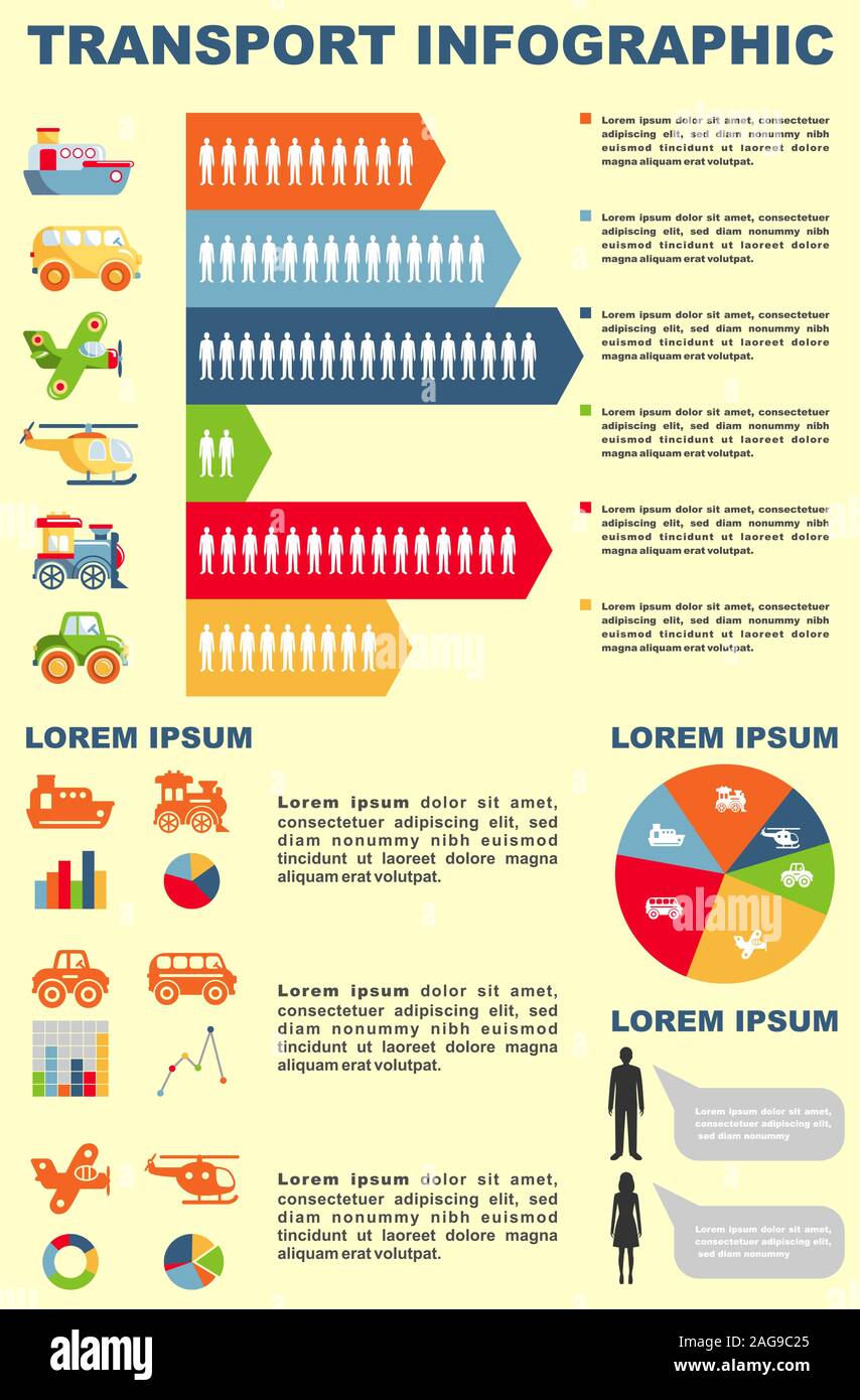 Detailed transportation infographics in flat style Stock Vector Image ...