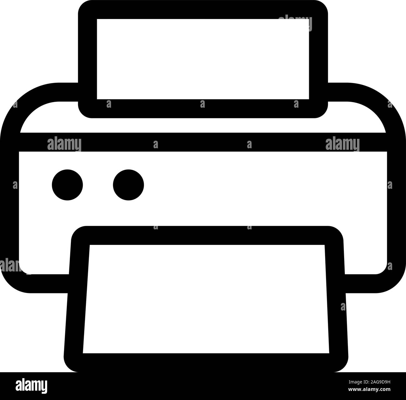 office printer icon vector. Isolated contour symbol illustration Stock ...