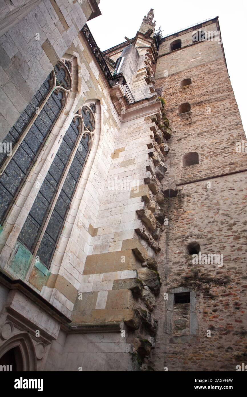 side view of architectural details of old cathedral Stock Photo - Alamy