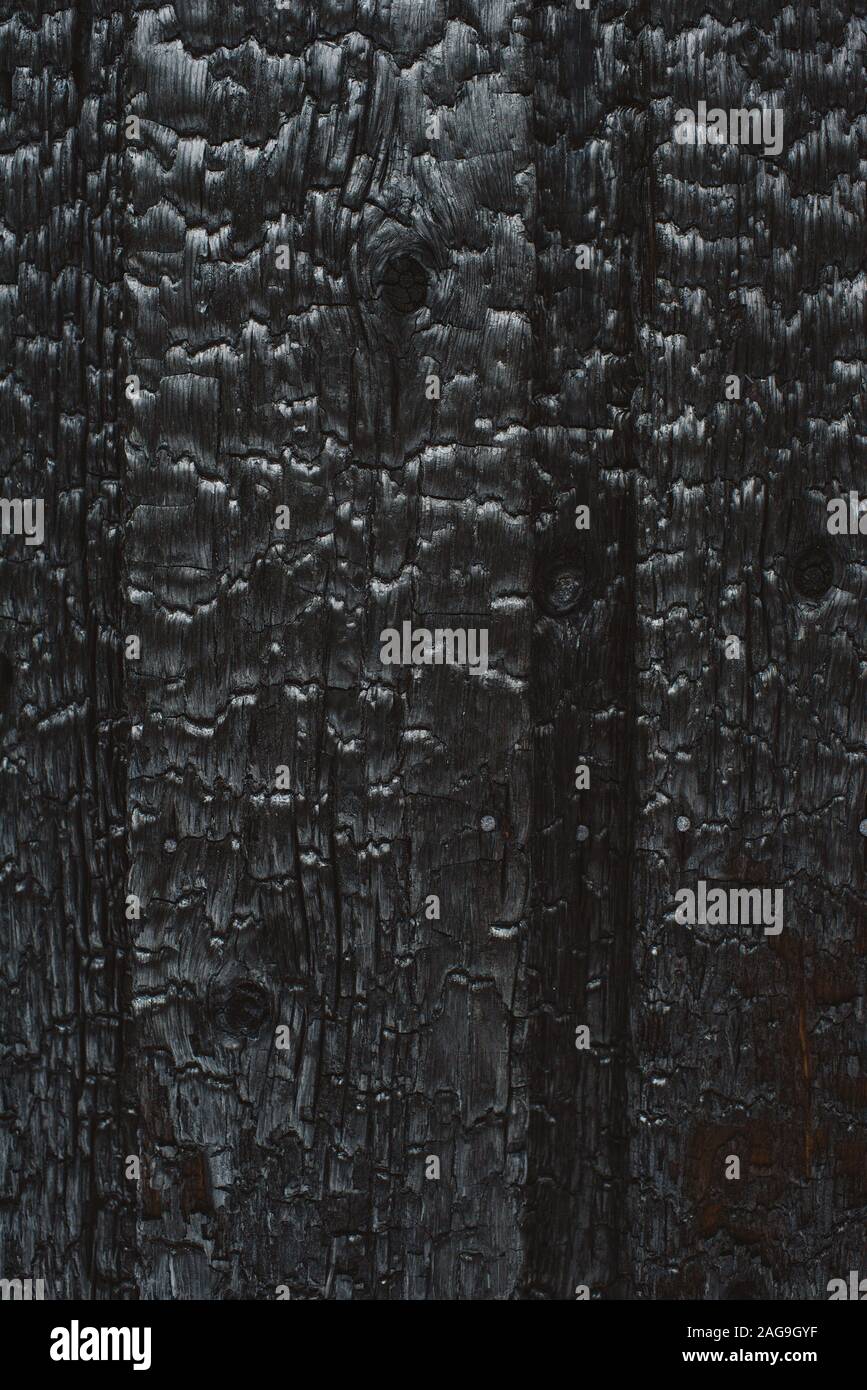 Charred wooden plank wall. Background close-up. Texture Stock Photo - Alamy