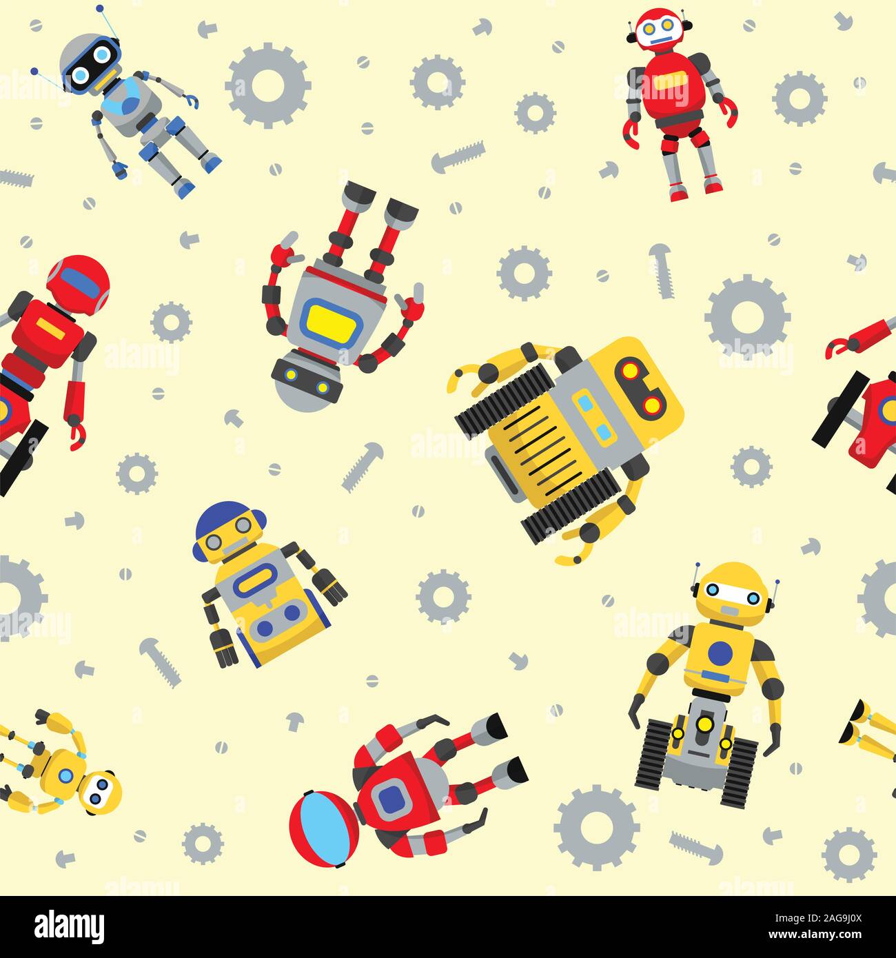 Seamless robots pattern Stock Vector Image & Art - Alamy