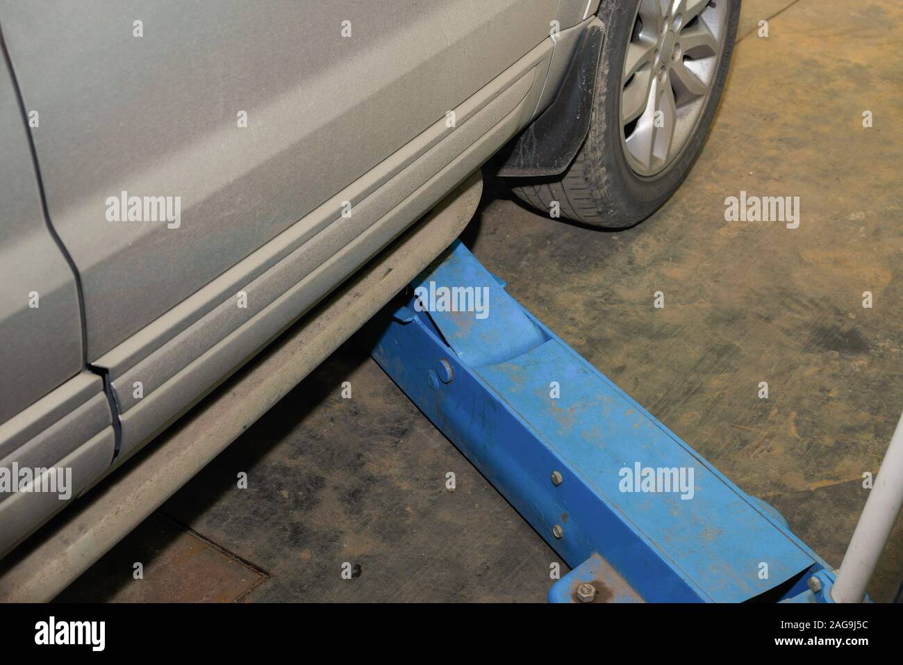 The process of changing tires on a car before the season. The process ...
