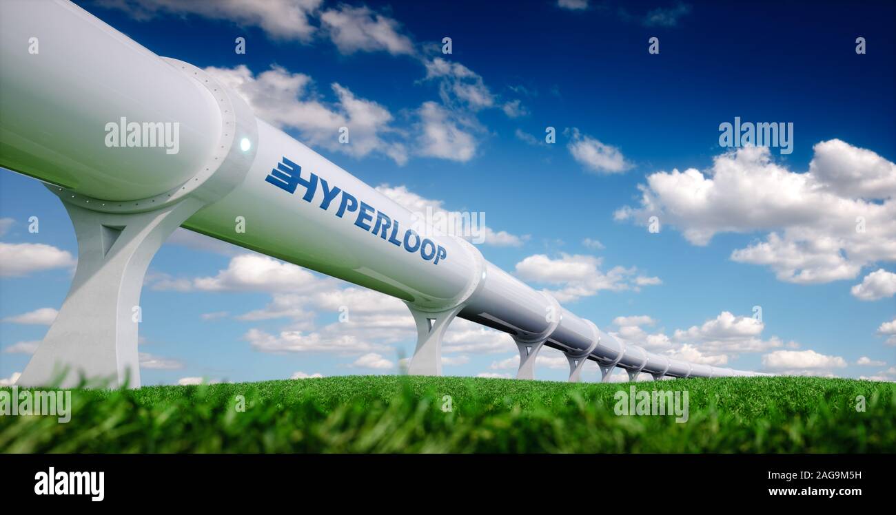 Hyperloop transportation concept. Futuristic transportation technology ...