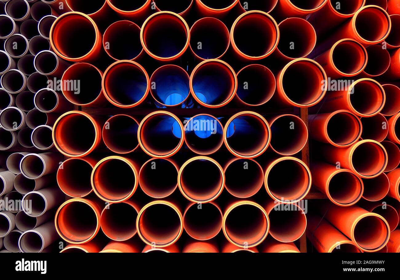 Grey PVC Water Tubes Stacked Detailed Stock Photo - Alamy