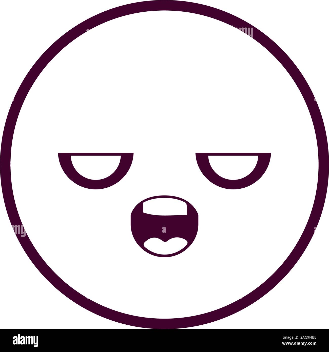 bored circle cartoon design, Kawaii expression cute character funny and ...