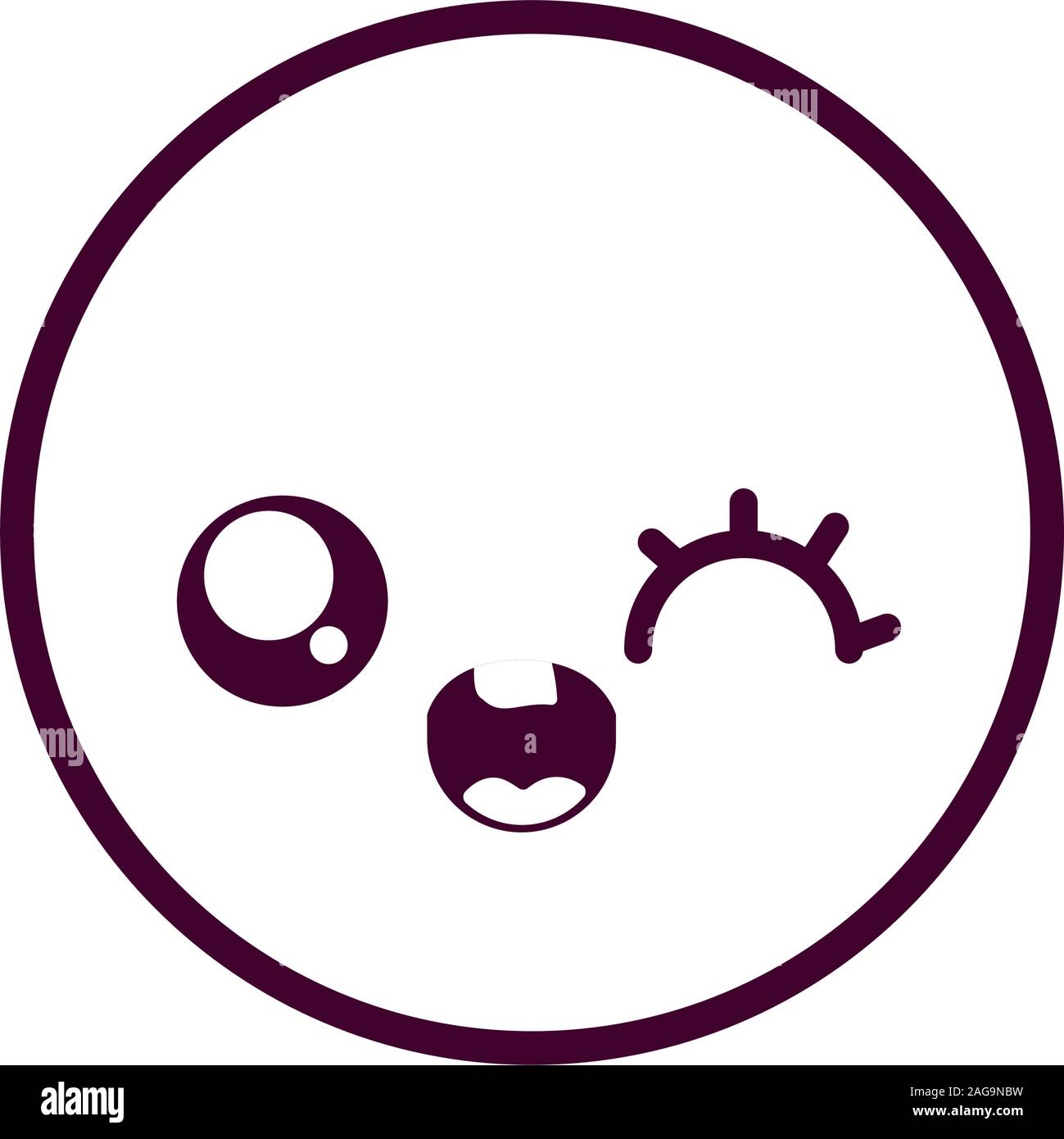 happy circle cartoon design, Kawaii expression cute character funny and ...
