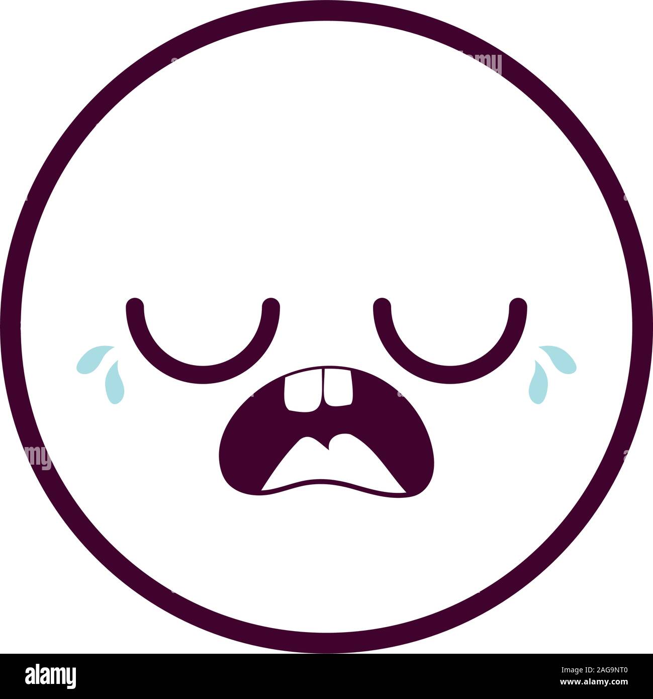 crying circle cartoon design, Kawaii expression cute character funny ...