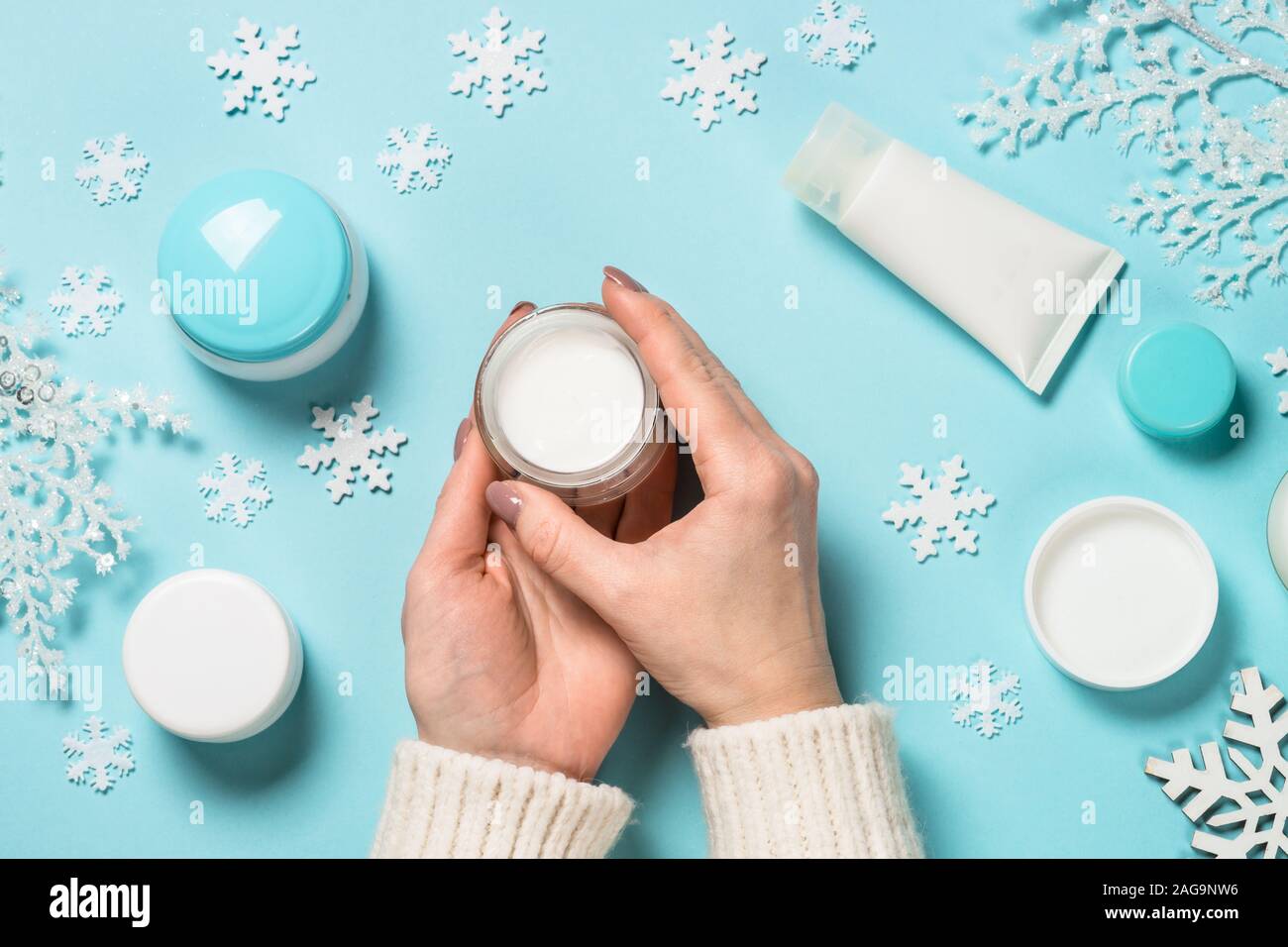 Face winter cream hi-res stock photography and images - Alamy