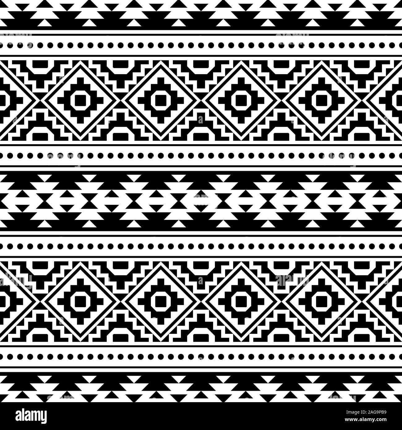 Aztec ethnic seamless pattern design in black and white color. Ethnic ...