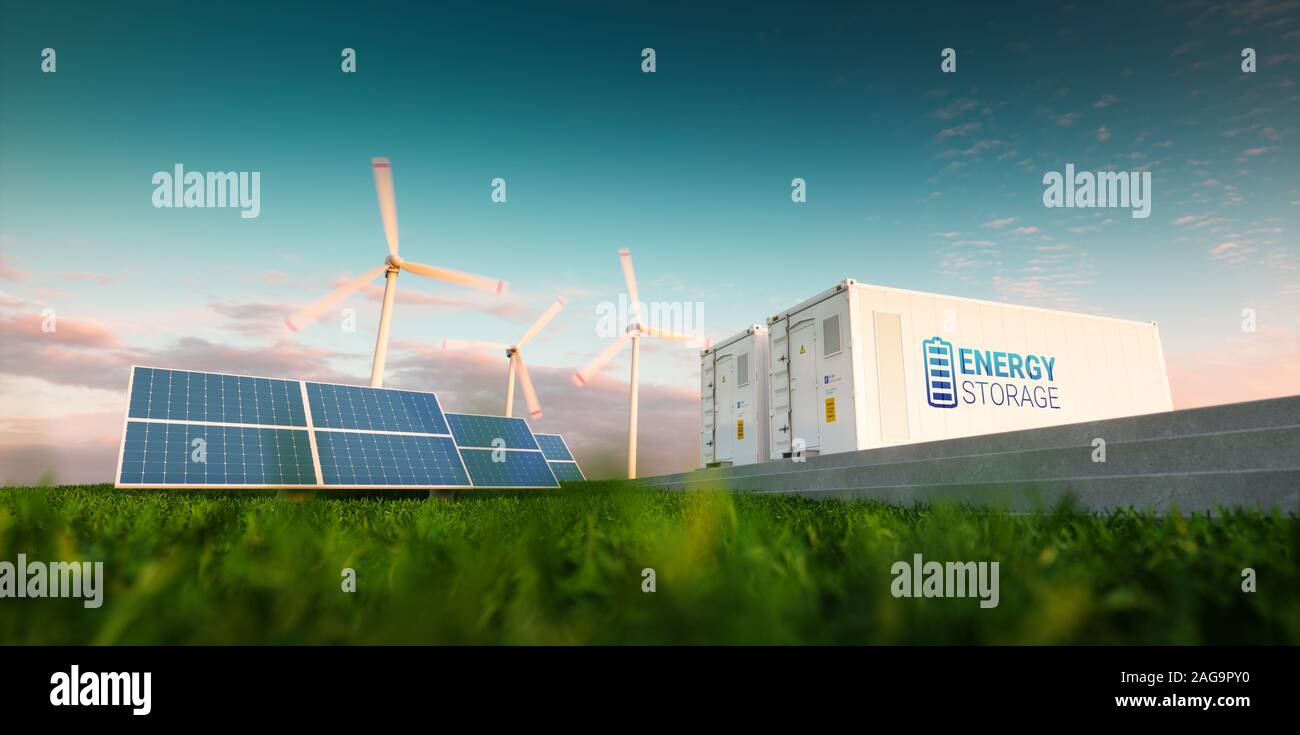 Concept of energy storage system. Renewable energy - photovoltaics ...