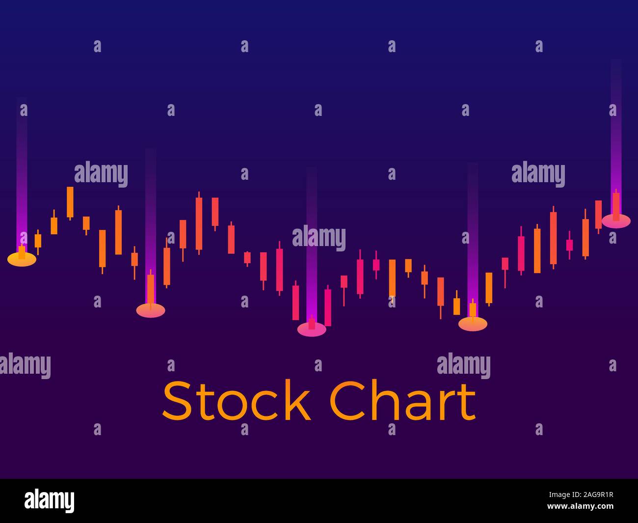 Stock chart, stock market trading. Schedule of rise and fall in prices ...