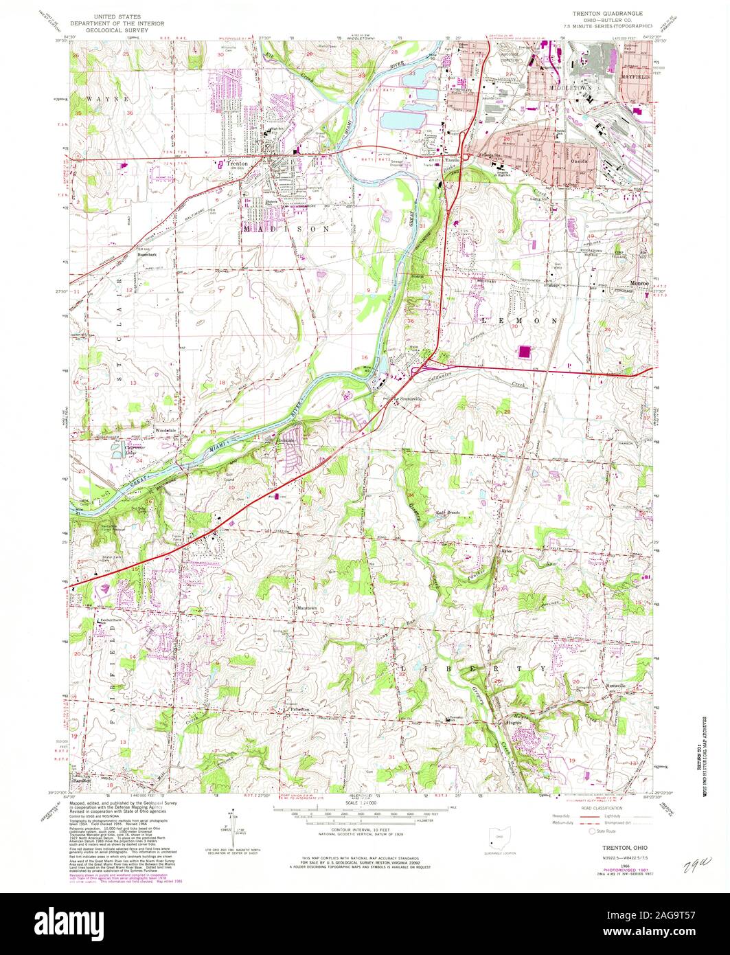 Map of trenton ohio hi-res stock photography and images - Alamy