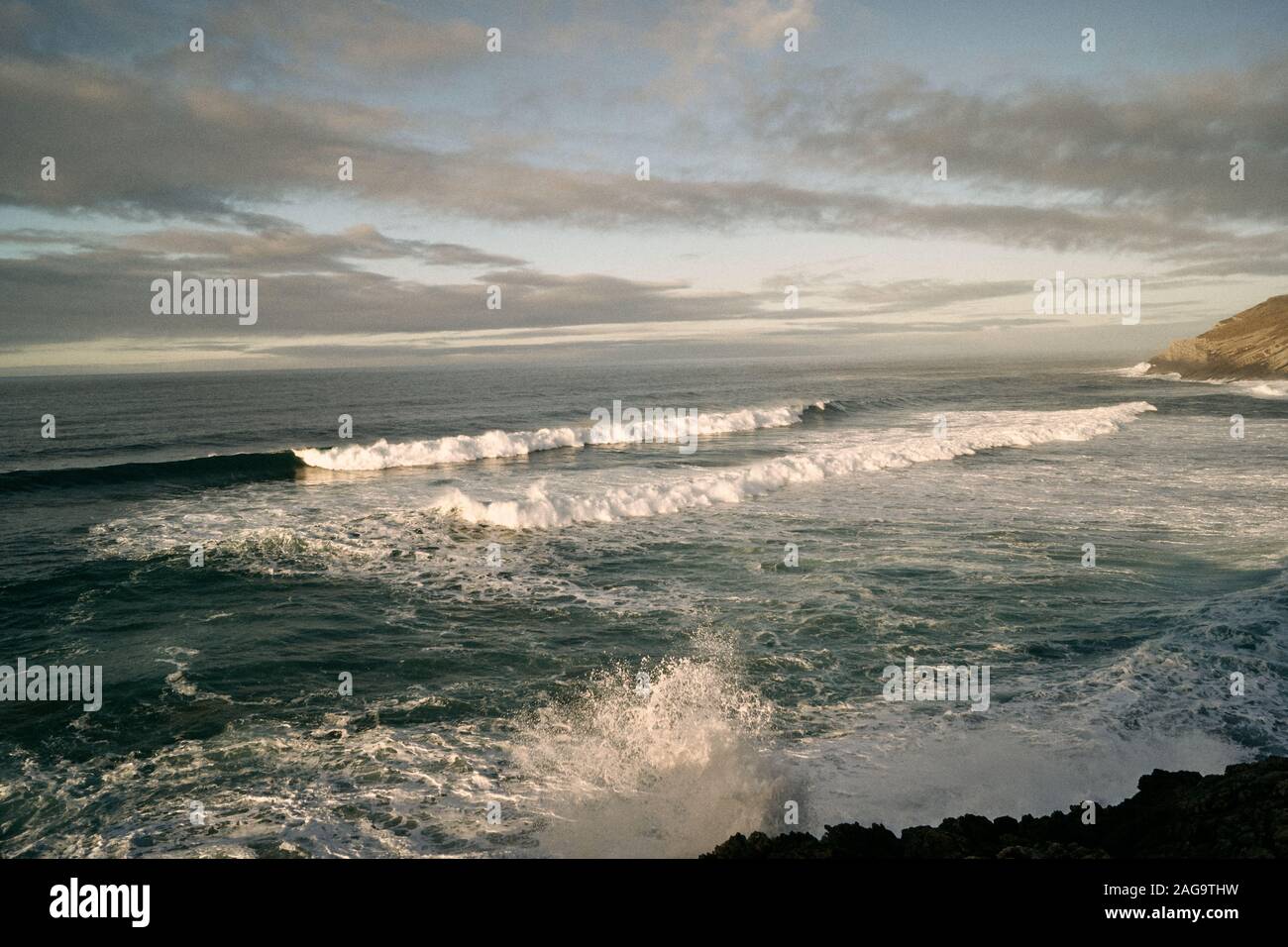 coastline with brave sea Stock Photo - Alamy