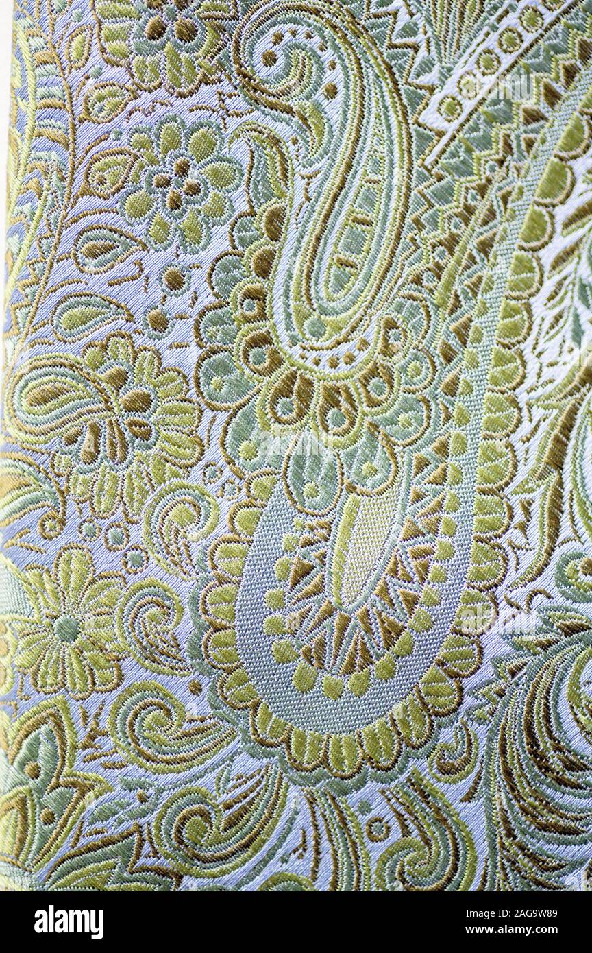 Vertical closure shot of a blue tie with patterns - great for ...