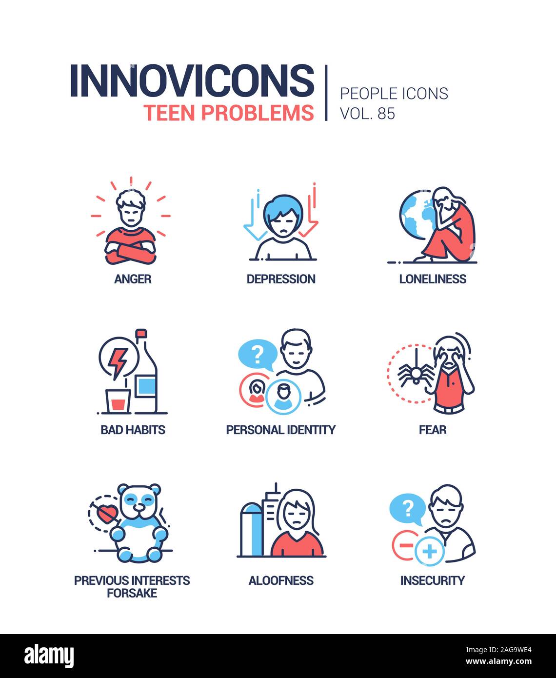 Psychological problems line icon Stock Vector Images - Alamy