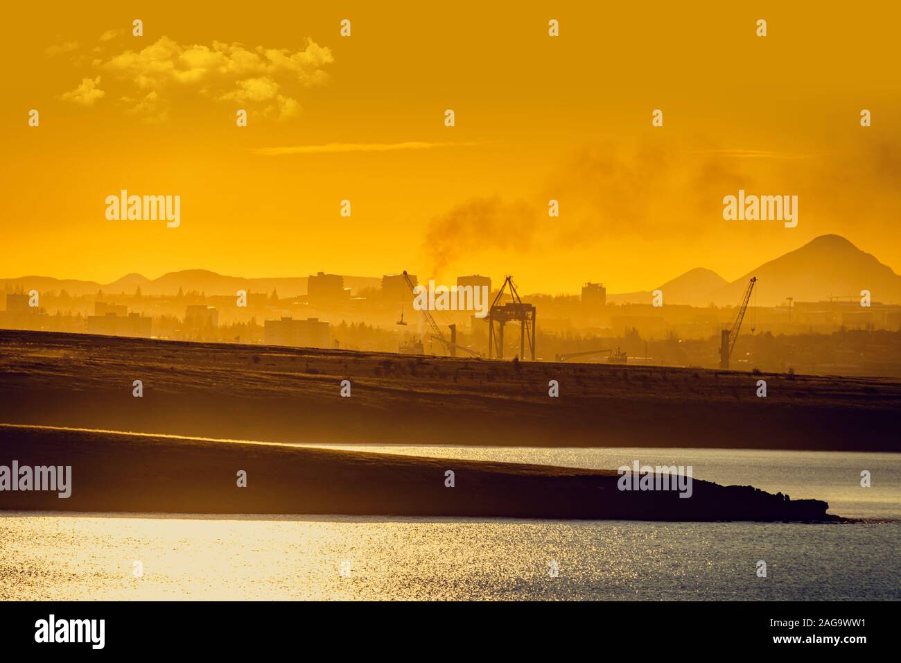 Sunset, Reykjavik, Iceland Stock Photo - Alamy