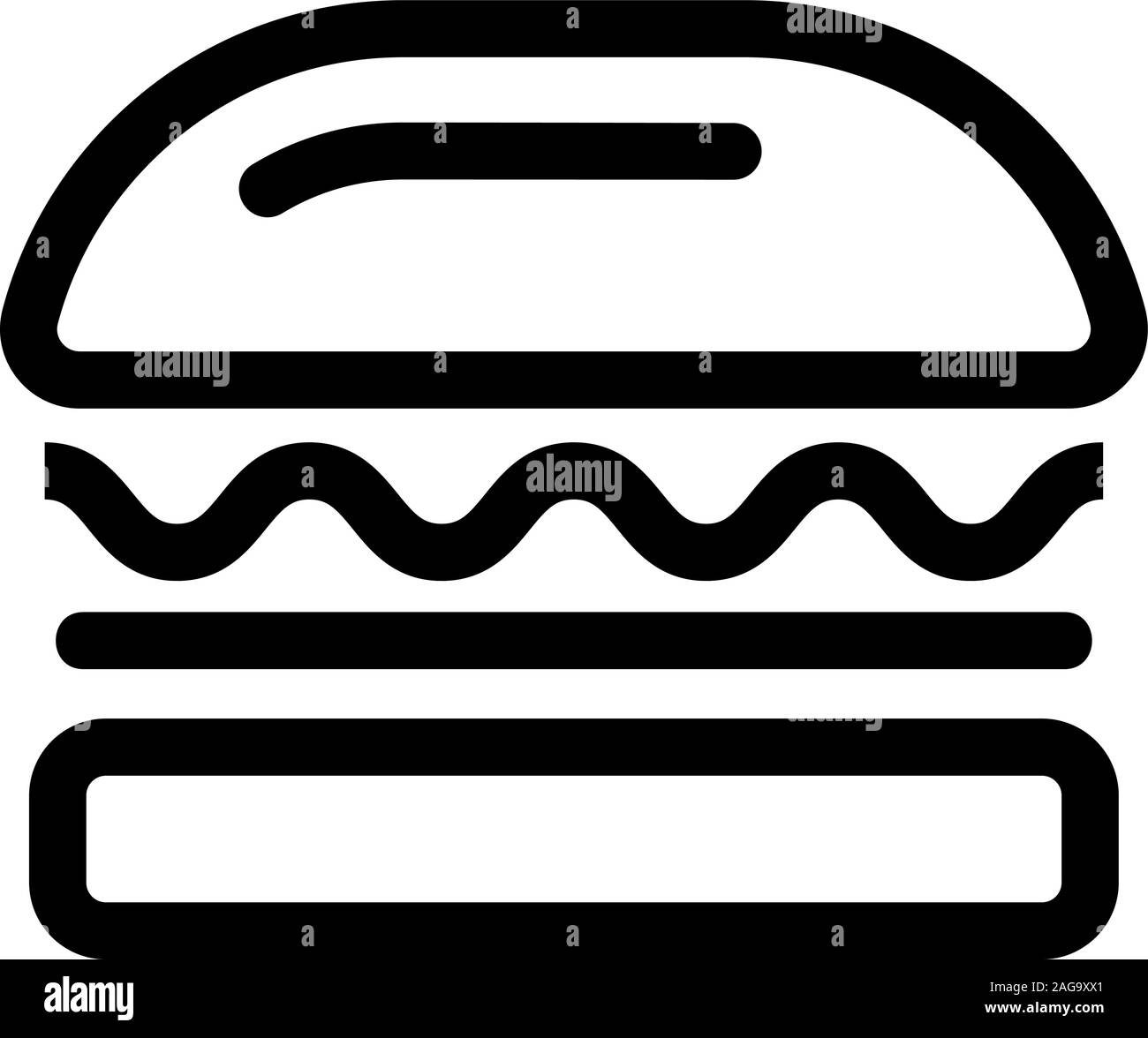 Burger icon vector. Isolated contour symbol illustration Stock Vector ...