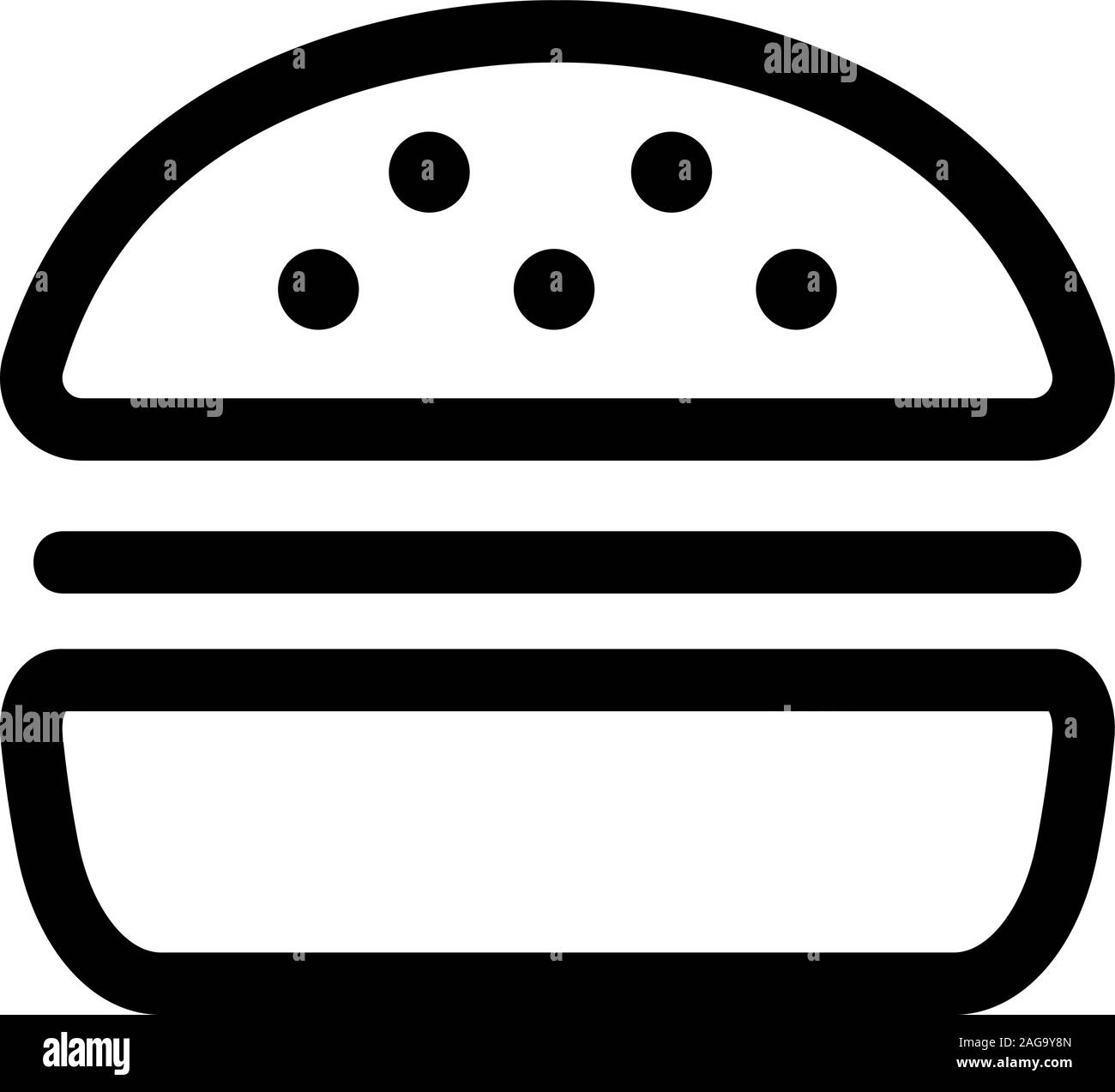 Burger icon vector. Isolated contour symbol illustration Stock Vector ...