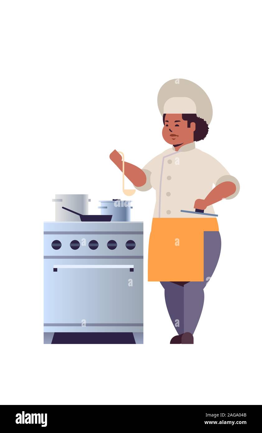 Black Female Cartoon Chefs Cooking