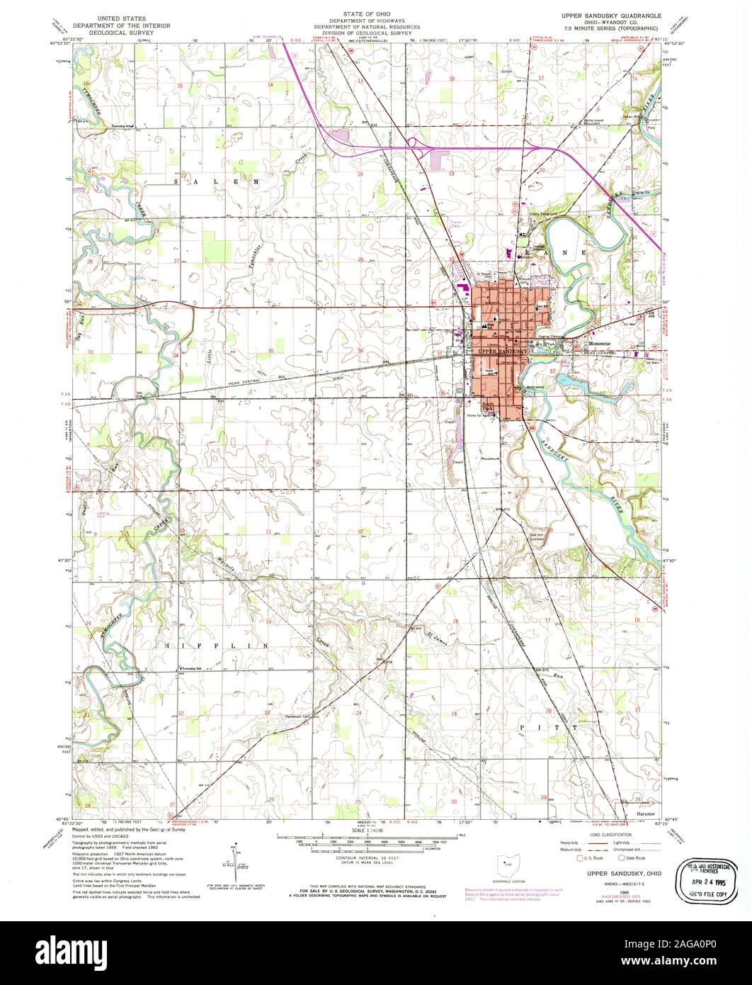 Map of upper sandusky hi-res stock photography and images - Alamy