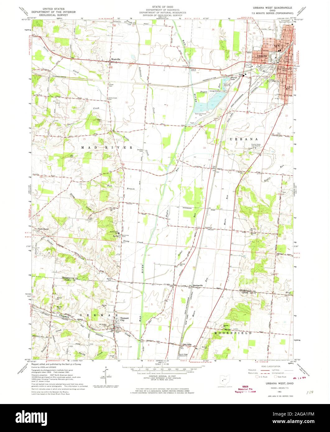 Map of urbana ohio hi-res stock photography and images - Alamy