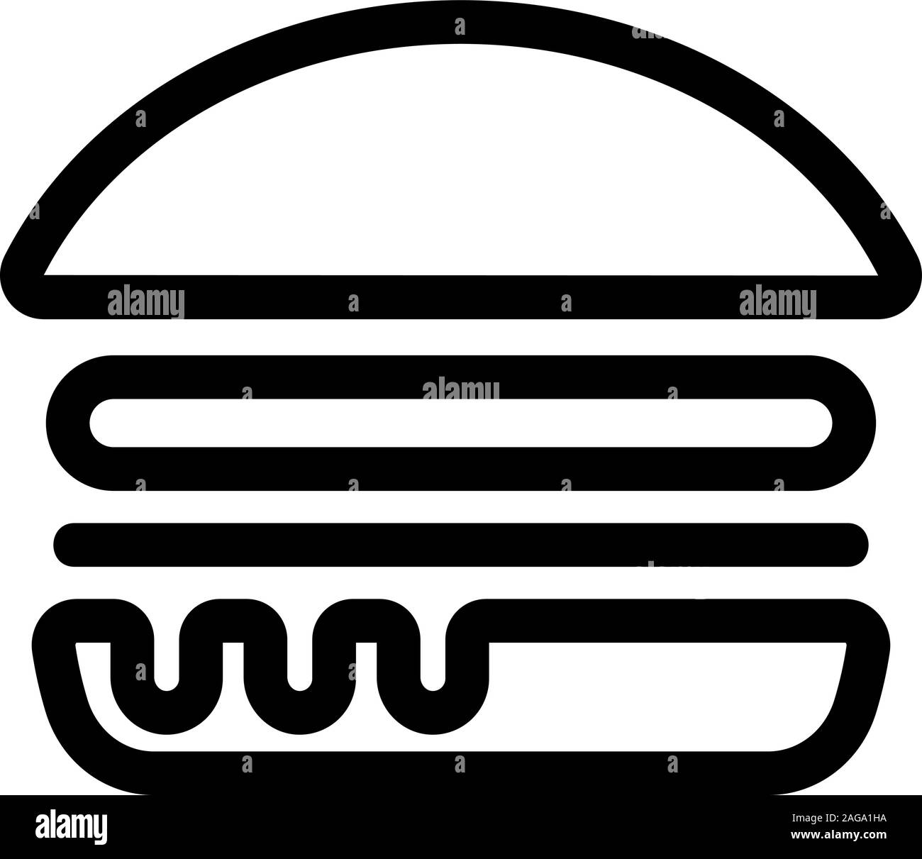 Burger icon vector. Isolated contour symbol illustration Stock Vector ...