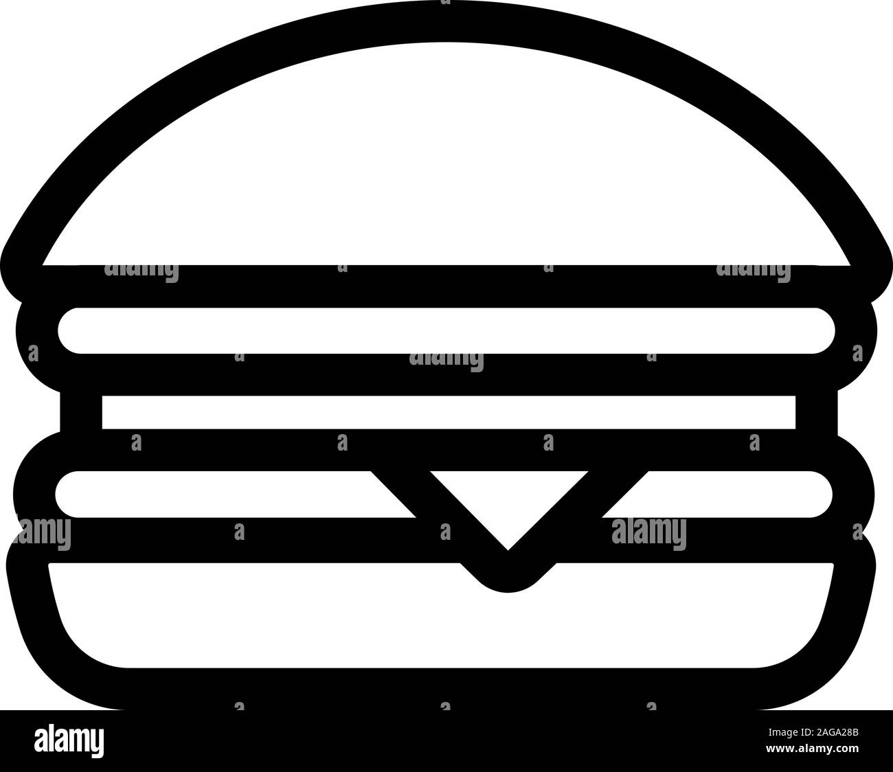 Burger icon vector. Isolated contour symbol illustration Stock Vector ...