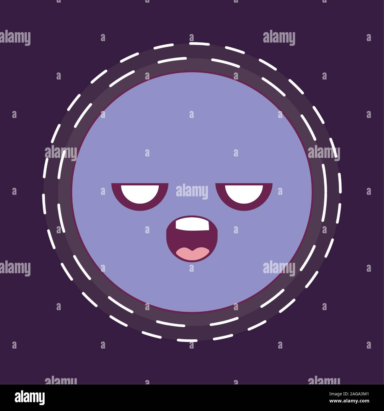 bored circle cartoon design, Kawaii expression cute character funny and ...