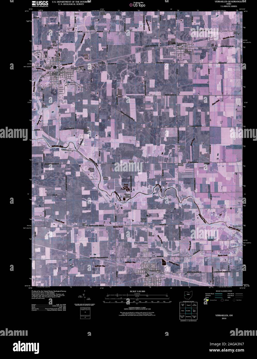 Versailles ohio map hi-res stock photography and images - Alamy