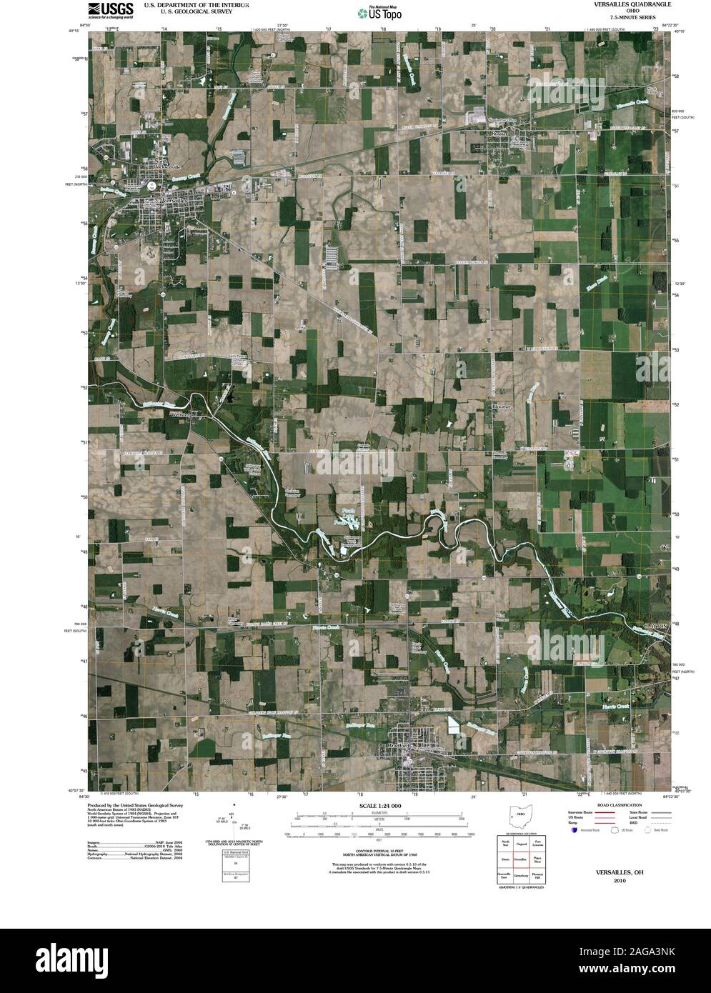 Versailles ohio map hi-res stock photography and images - Alamy