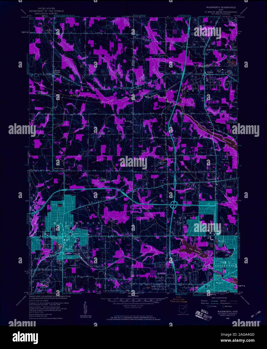 Map of wadsworth ohio hi-res stock photography and images - Alamy