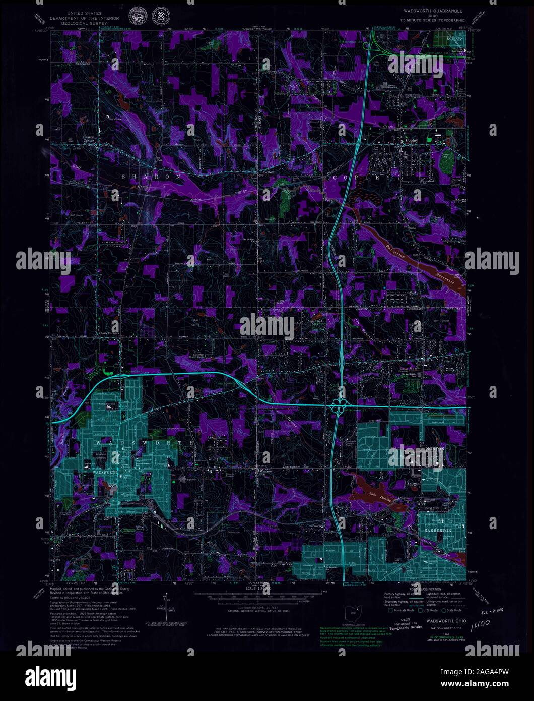 Map of wadsworth ohio hi-res stock photography and images - Alamy