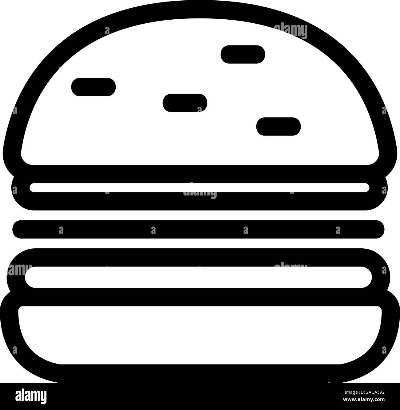 Burger icon vector. Isolated contour symbol illustration Stock Vector ...