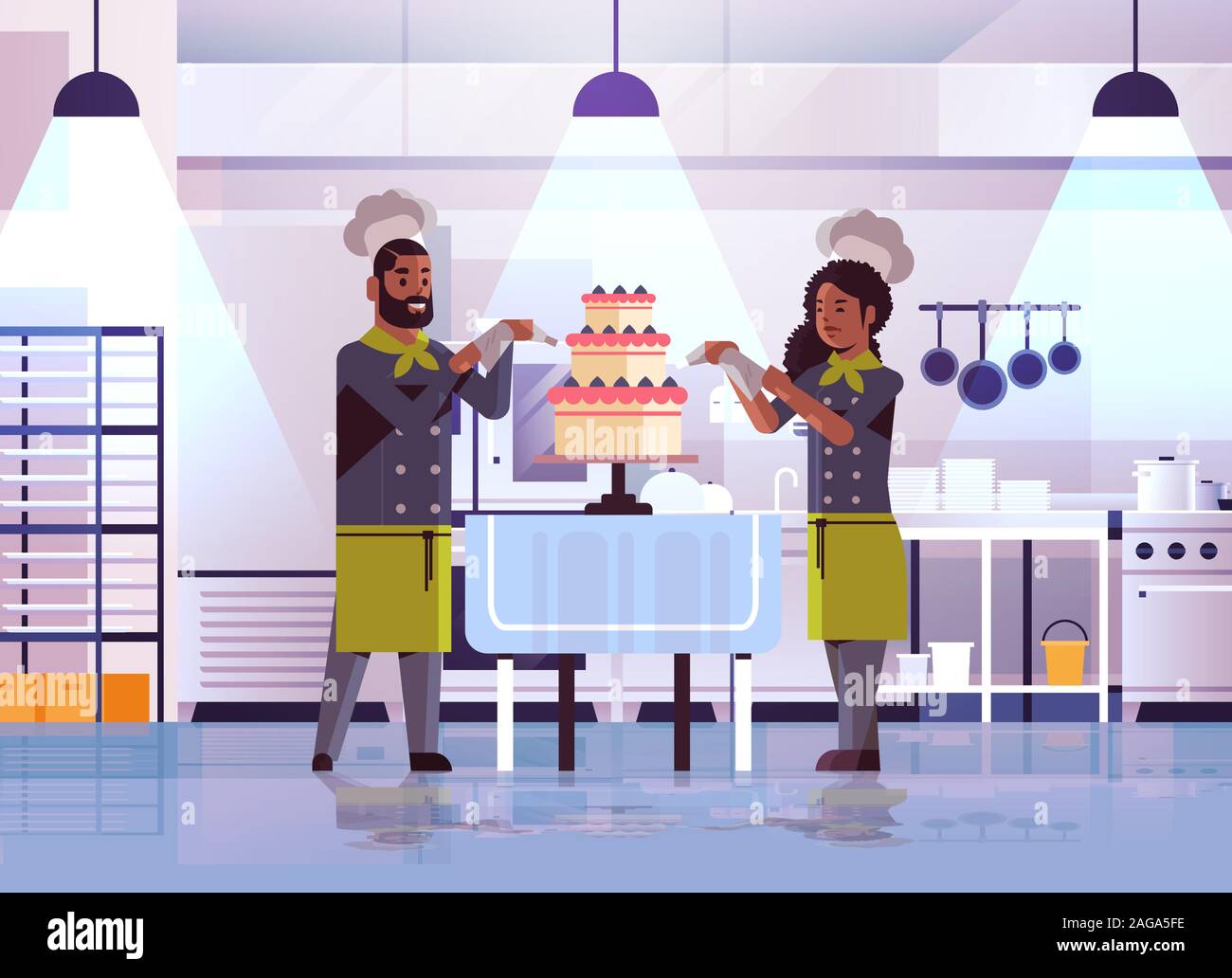 Cartoon woman pastry chef baker hi-res stock photography and images - Alamy