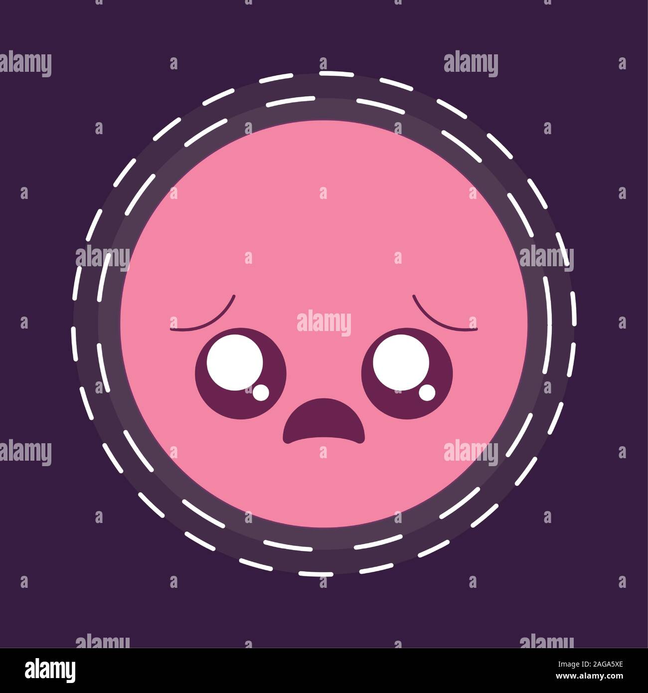 sad circle cartoon design, Kawaii expression cute character funny and ...