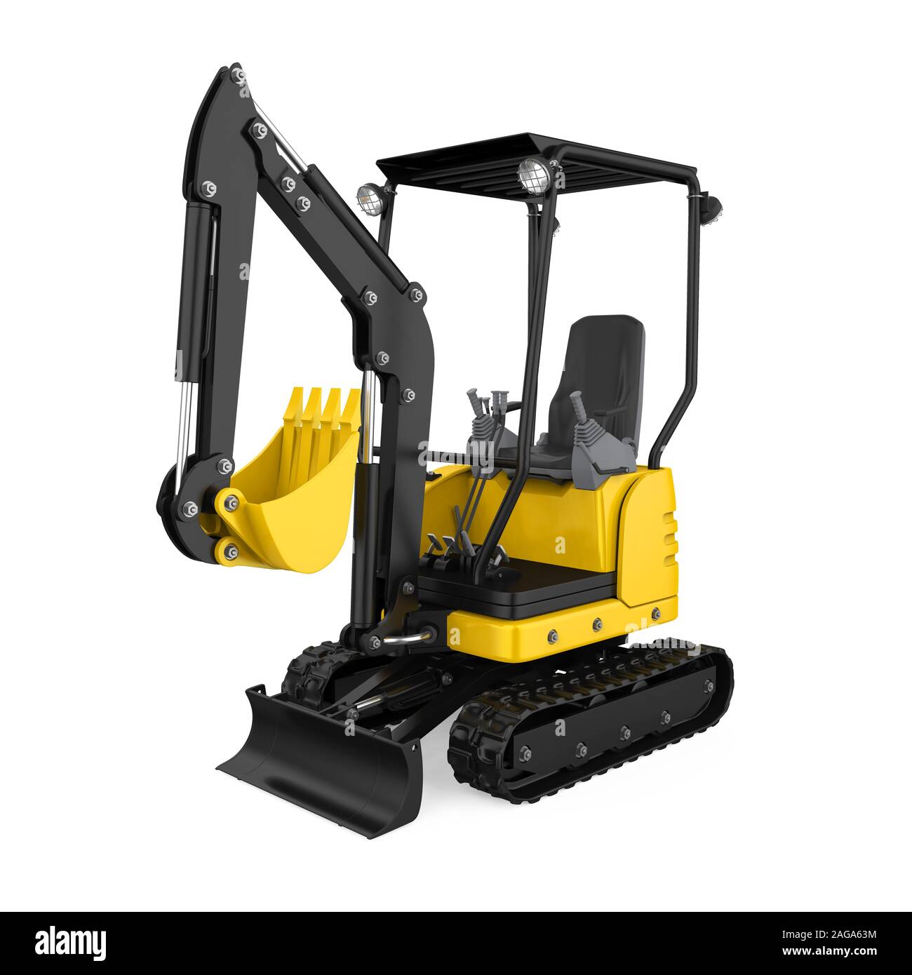 Tracked excavator loader bucket Cut Out Stock Images & Pictures - Alamy