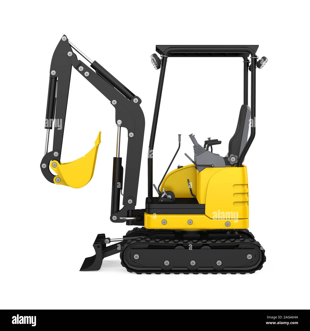 Mini Excavator Isolated Stock Photo - Alamy