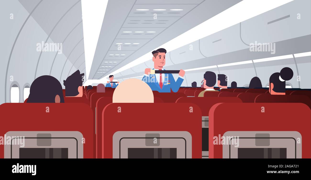 Plane flight attendant instruction Stock Vector Images - Alamy