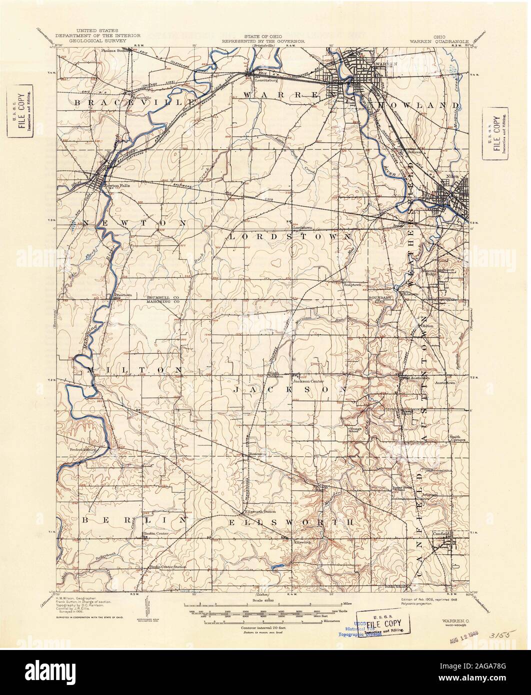 Warren ohio map hi-res stock photography and images - Alamy