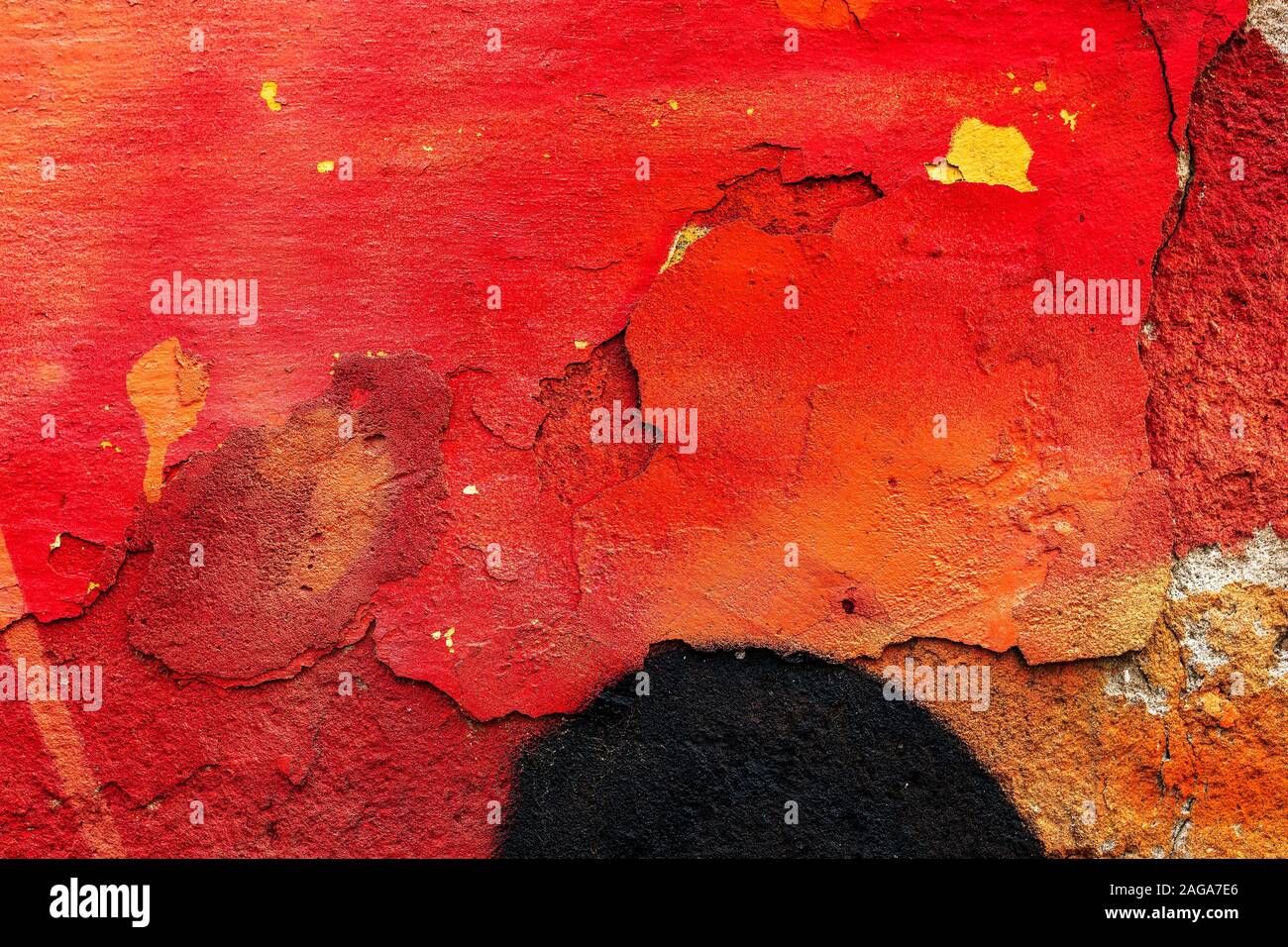 Old cracked wall surface texture, red painted urban pattern as ...