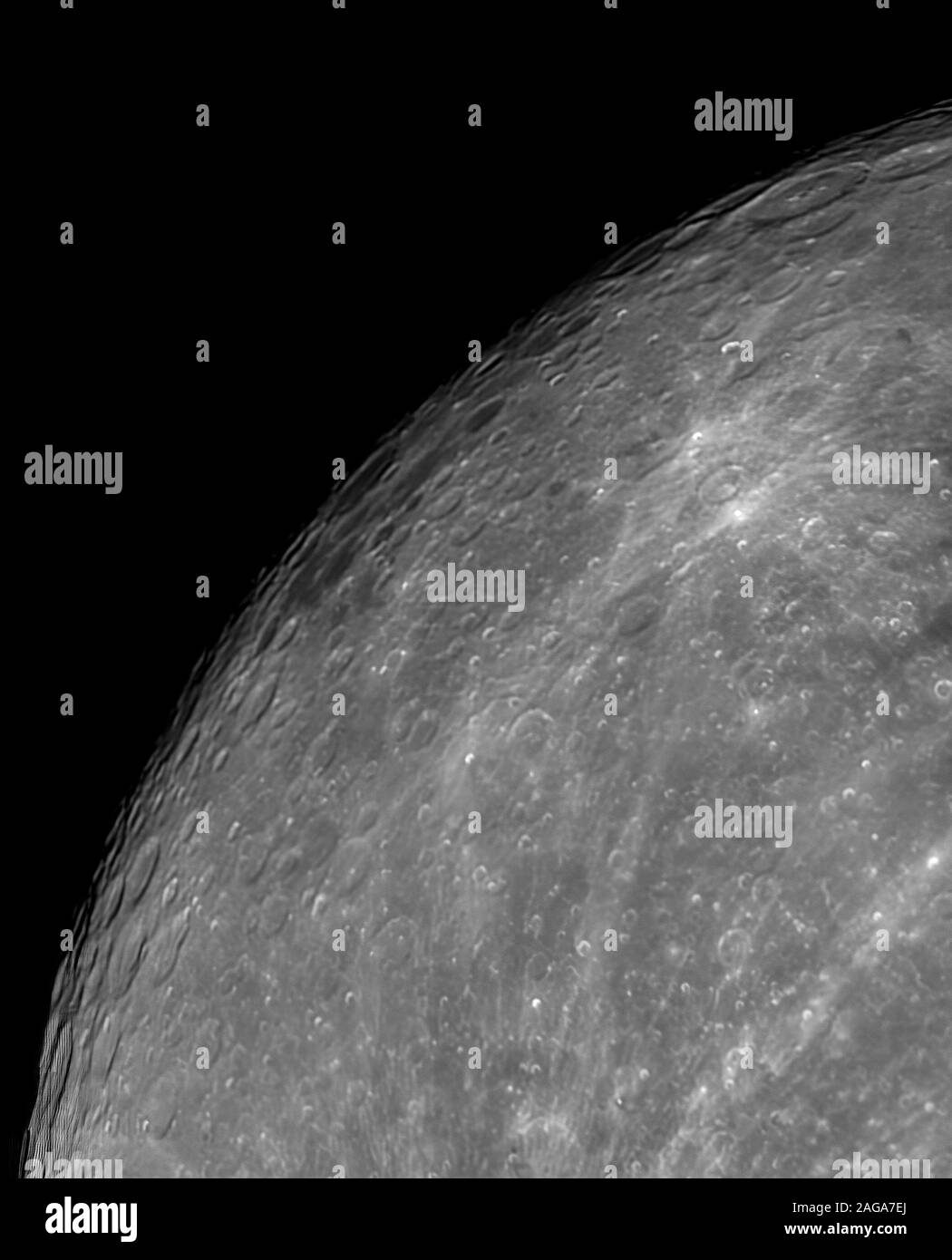 Amazing grayscale closeup shot of the moon with craters Stock Photo - Alamy