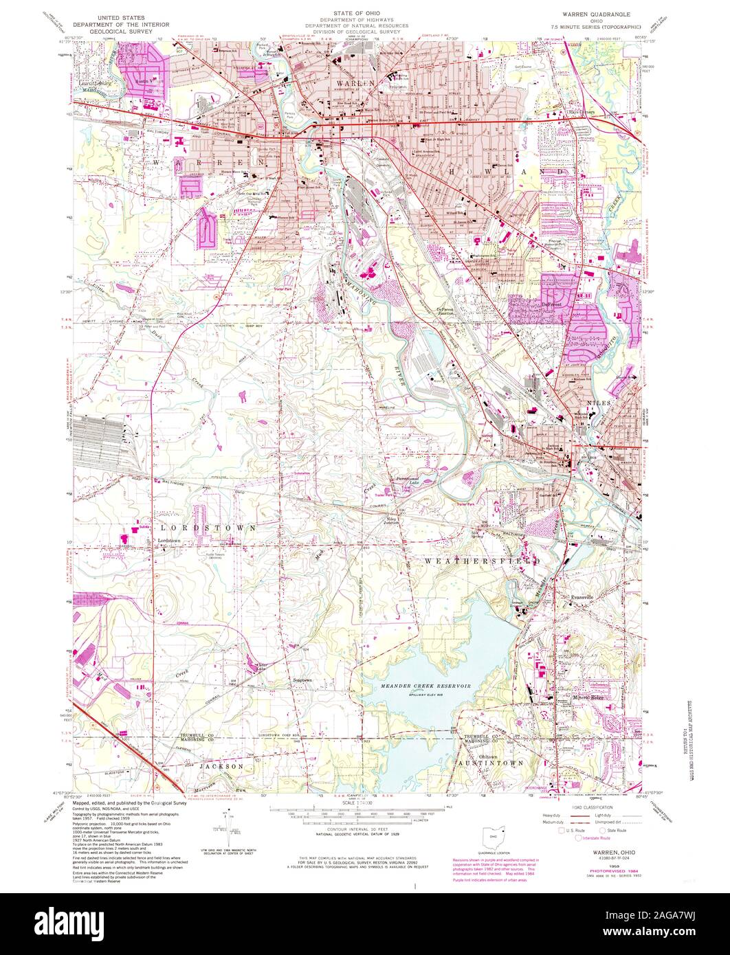 Warren ohio map hi-res stock photography and images - Alamy